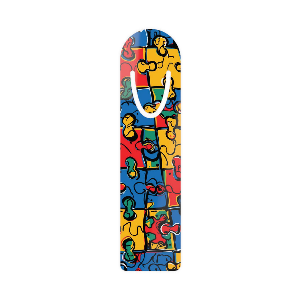 Autism Puzzle Piece Bookmark — Colorful Awareness Metal Corner Marker ...